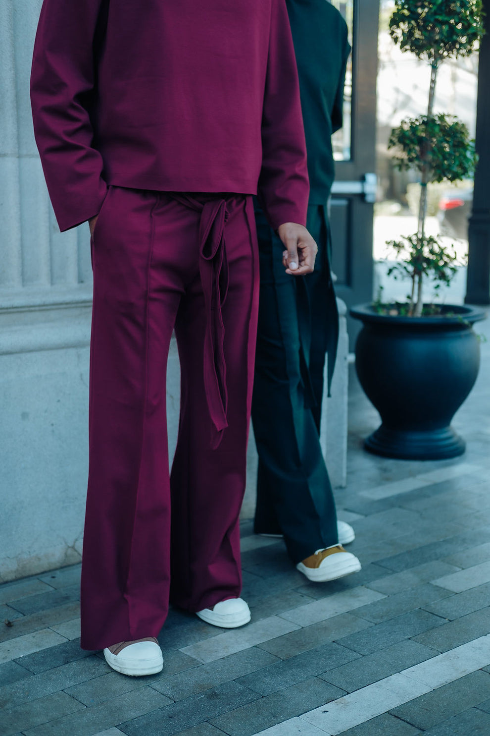 Bright Merlot- Heavy Flared Pants – Whole New Vibe