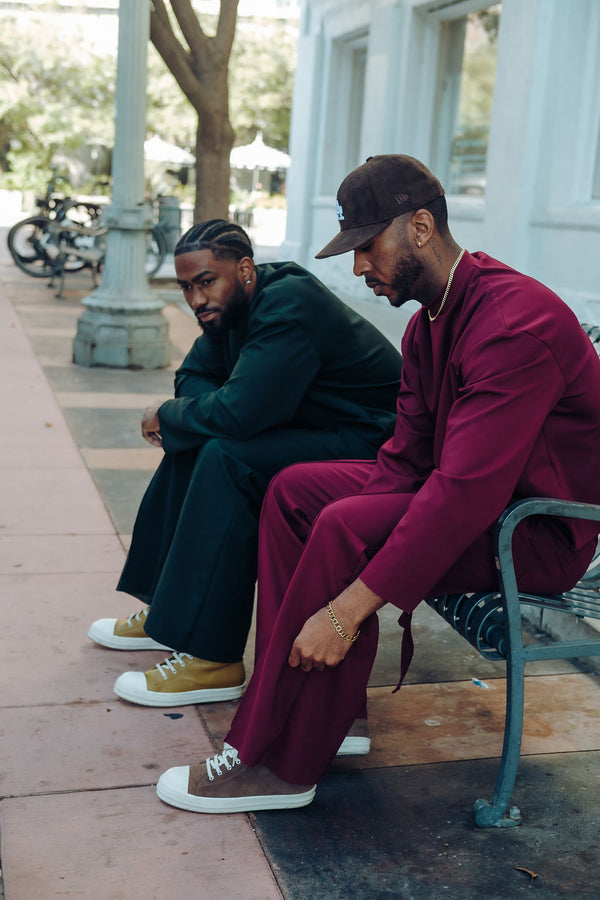 Bright Merlot- Heavy Flared Pants – Whole New Vibe